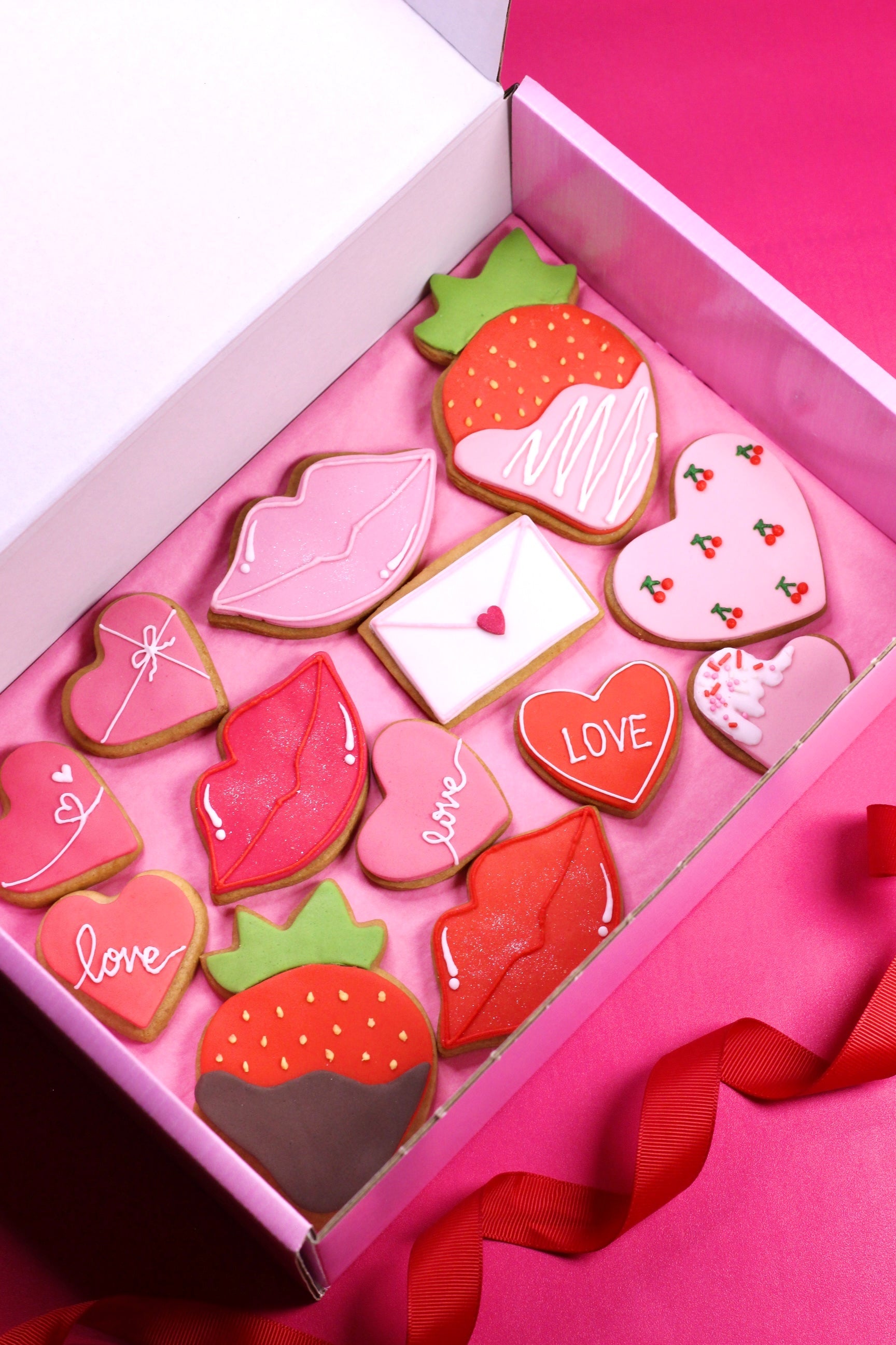 Send Valentine's Day Sugar Cookies | Mailbox Cookie Gift Box - Hand Ic ...